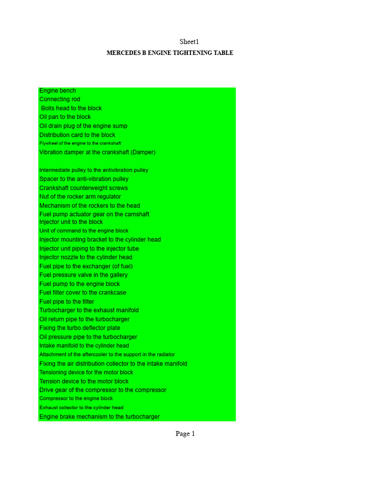 Engine Tightening Table Om 904 - 906 - 924 - 926 - 457 | PDF | Engines ...