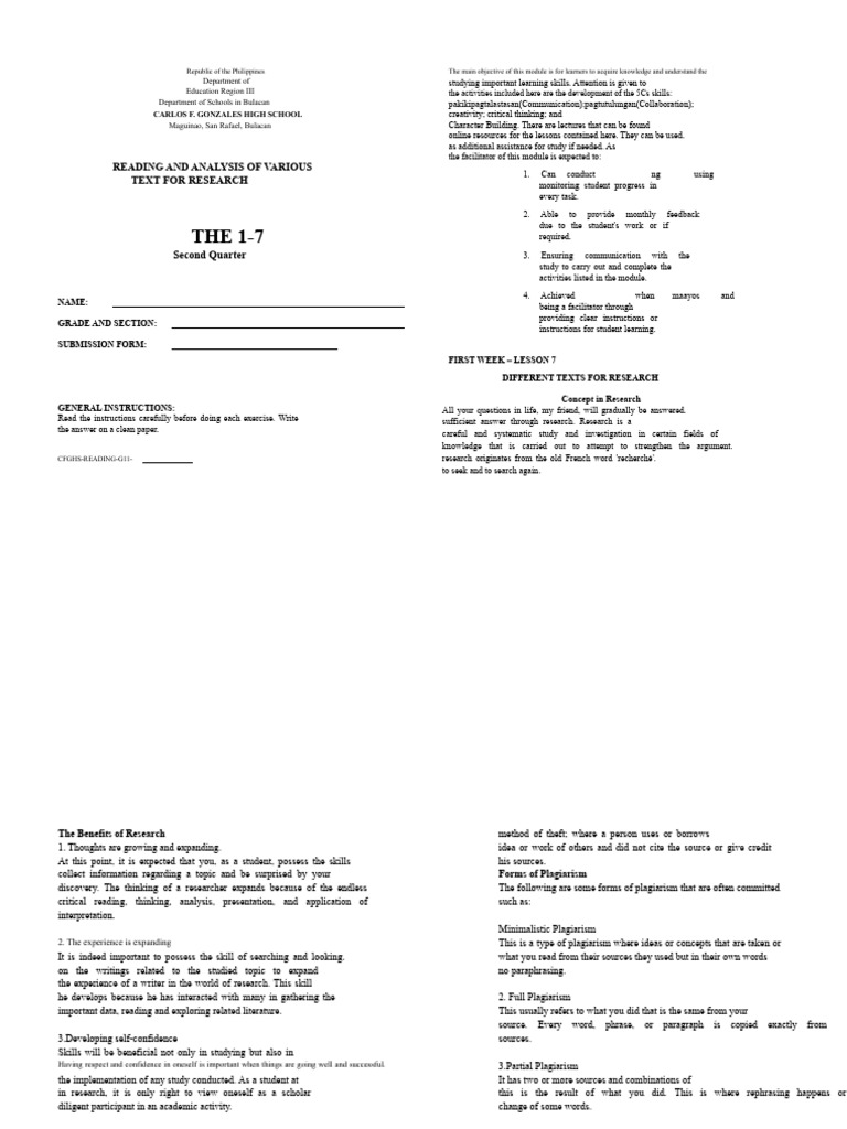 Research Skills and Ethics Module | PDF | Plagiarism | Intellectual ...