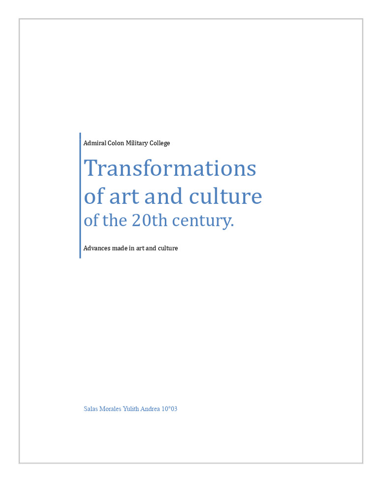 Transformations of Art and Culture in The 20th Century | PDF | Cubism ...