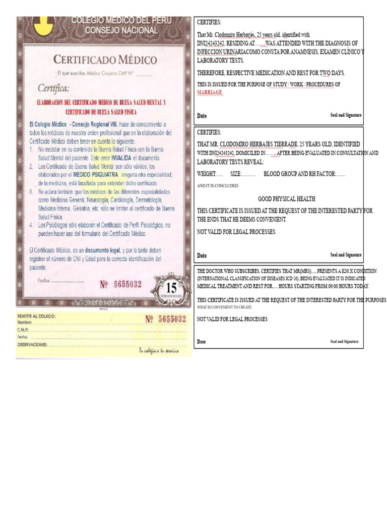 Medical Certificate PDF | PDF