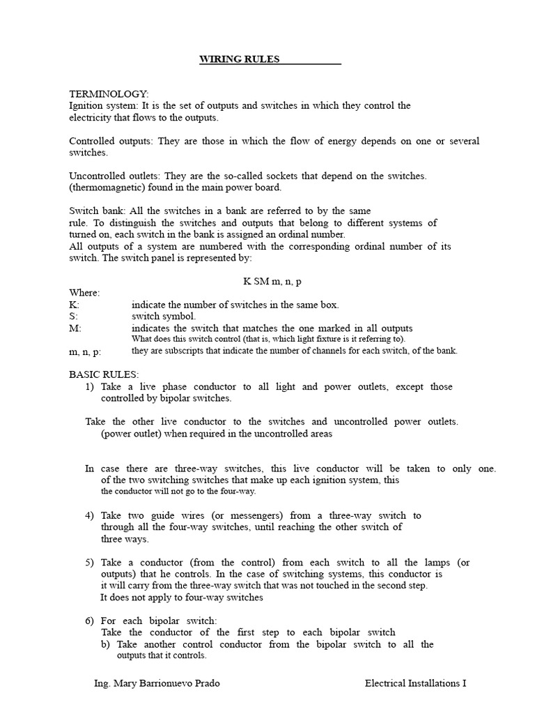 Electrical Wiring Rules and Terminology | PDF | Electrical Wiring | Switch