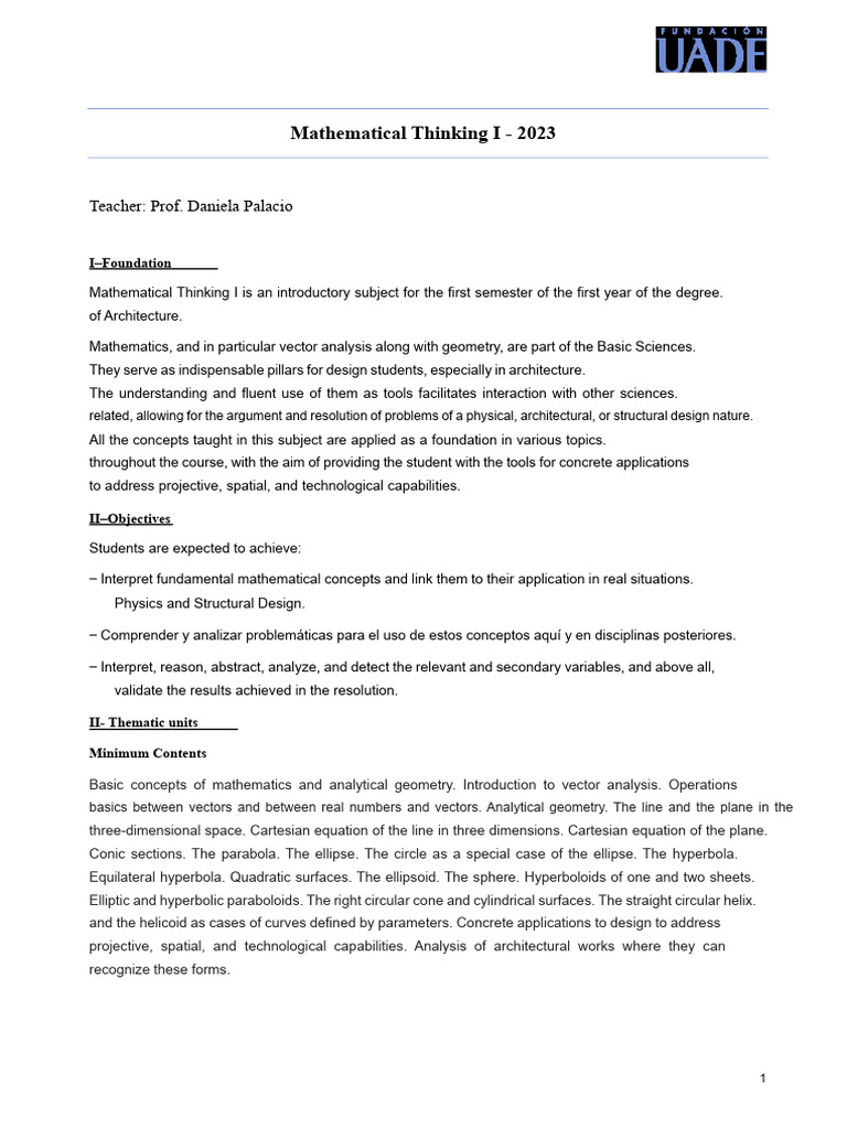 Intro to Mathematical Thinking for Architecture | PDF | Ellipse | Line ...