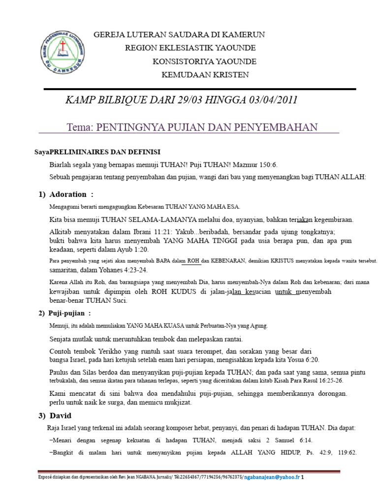 Pentingnya Pujian dan Penyembahan | PDF