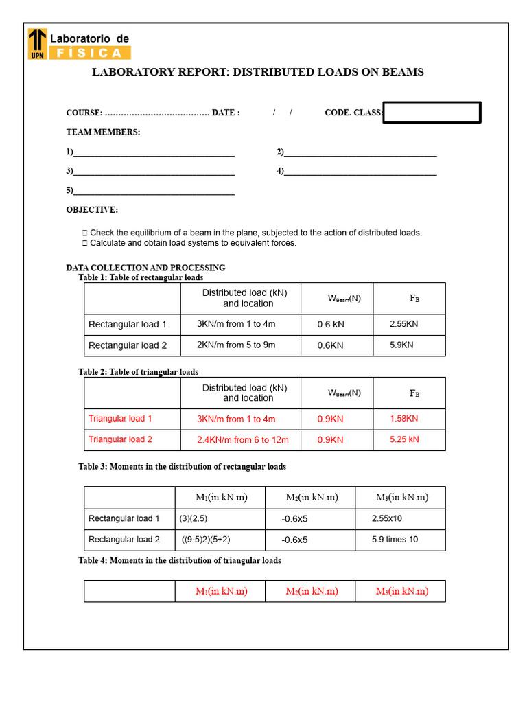 S9 Virtual Report Distributed Loads On Beams | PDF | Beam (Structure ...