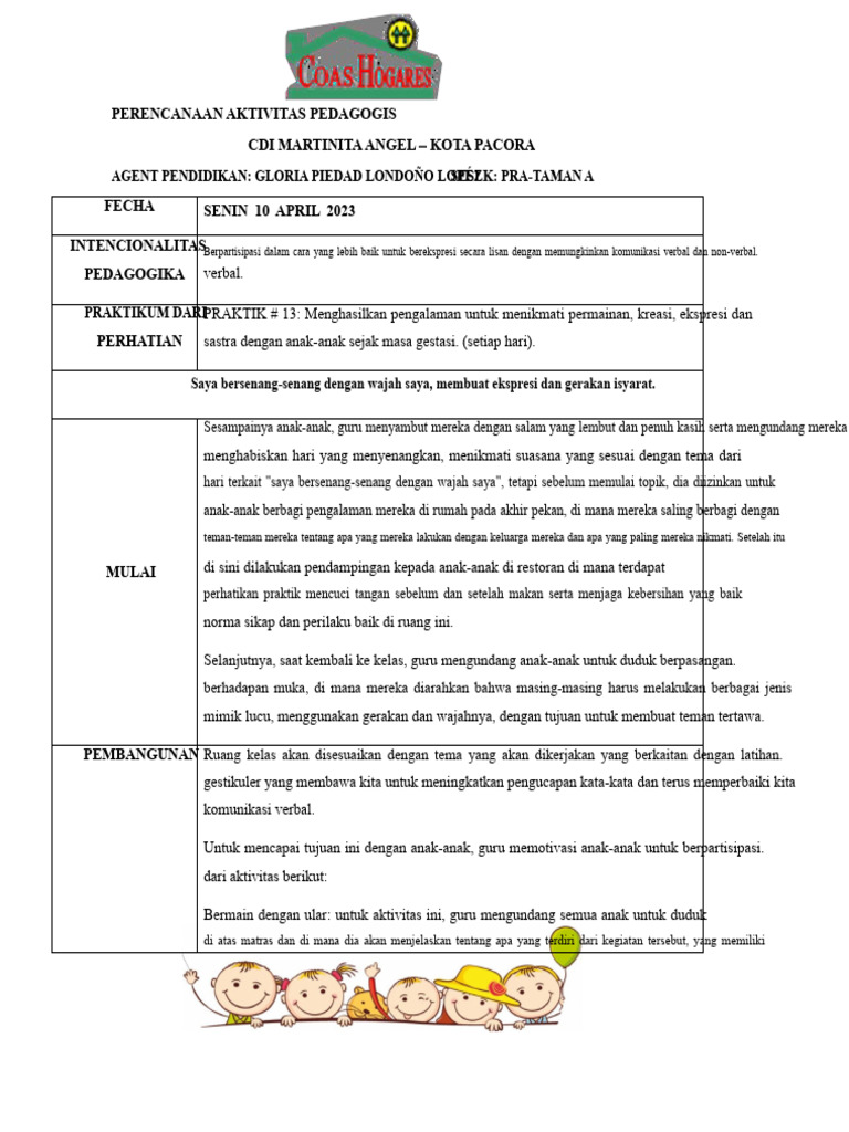 PERENCANAAN 10 HINGGA 14 APRIL - PIEDAD | PDF
