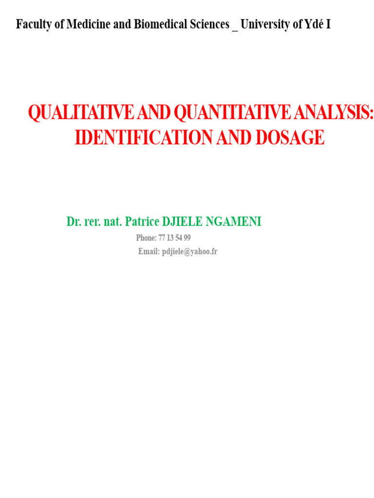 Qualitative and Quantitative Analysis s3 | PDF | Physical Sciences ...