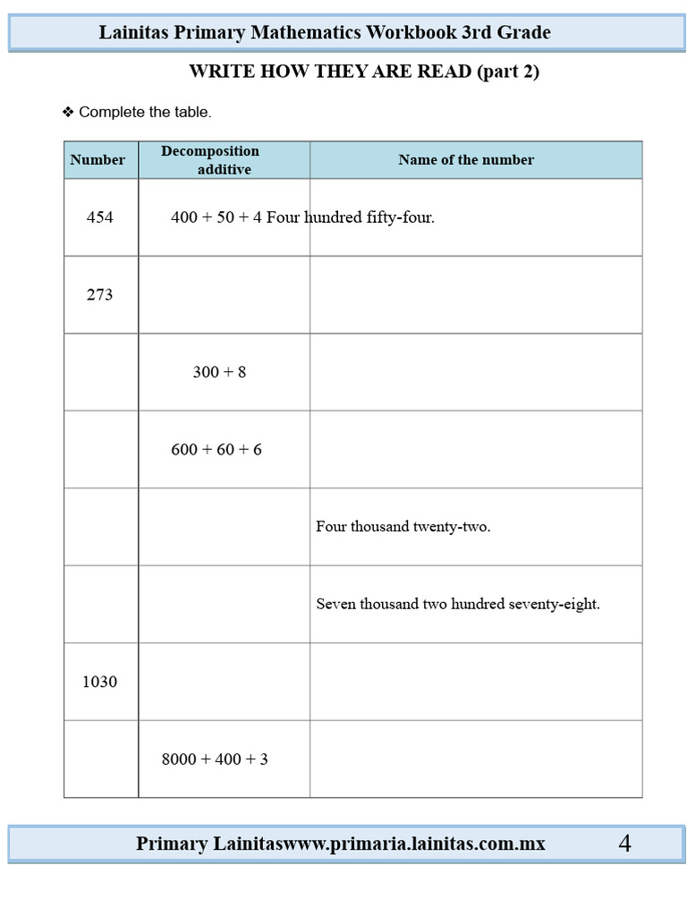 3rd Grade - Math Workbook (2023-2024) | PDF | Numbers | Number Theory