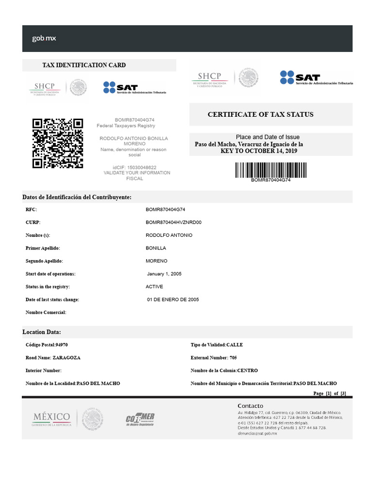 Certificate of Tax Status | PDF | Taxes | Payments