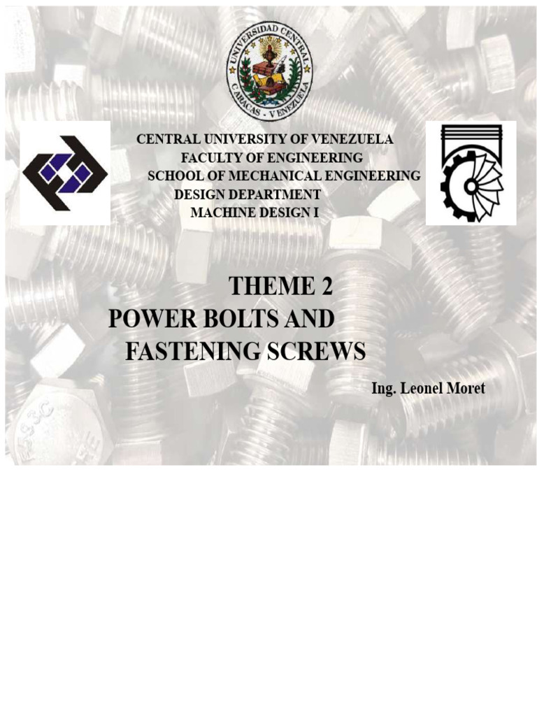 Topic 2 - Fastening Screws and Power Screws | PDF | Screw | Mechanics