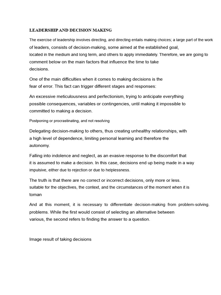 Leadership and Decision Making | PDF | Decision Making | Leadership