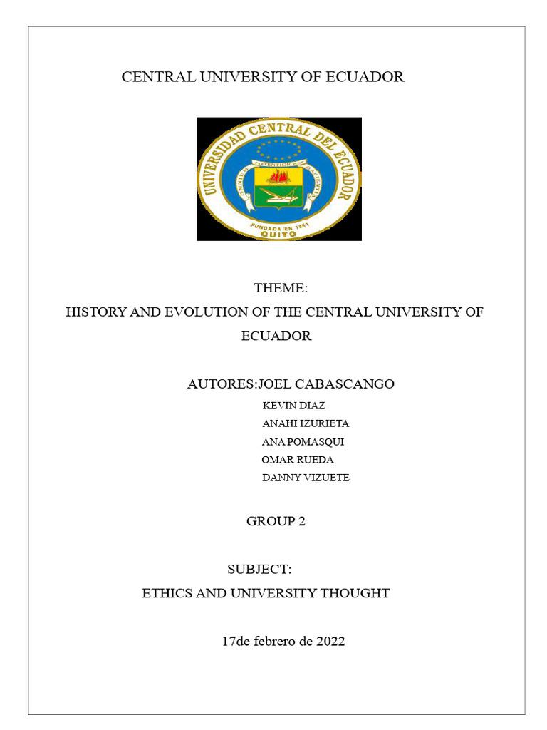 History of Central University of Ecuador | PDF | University | Ecuador