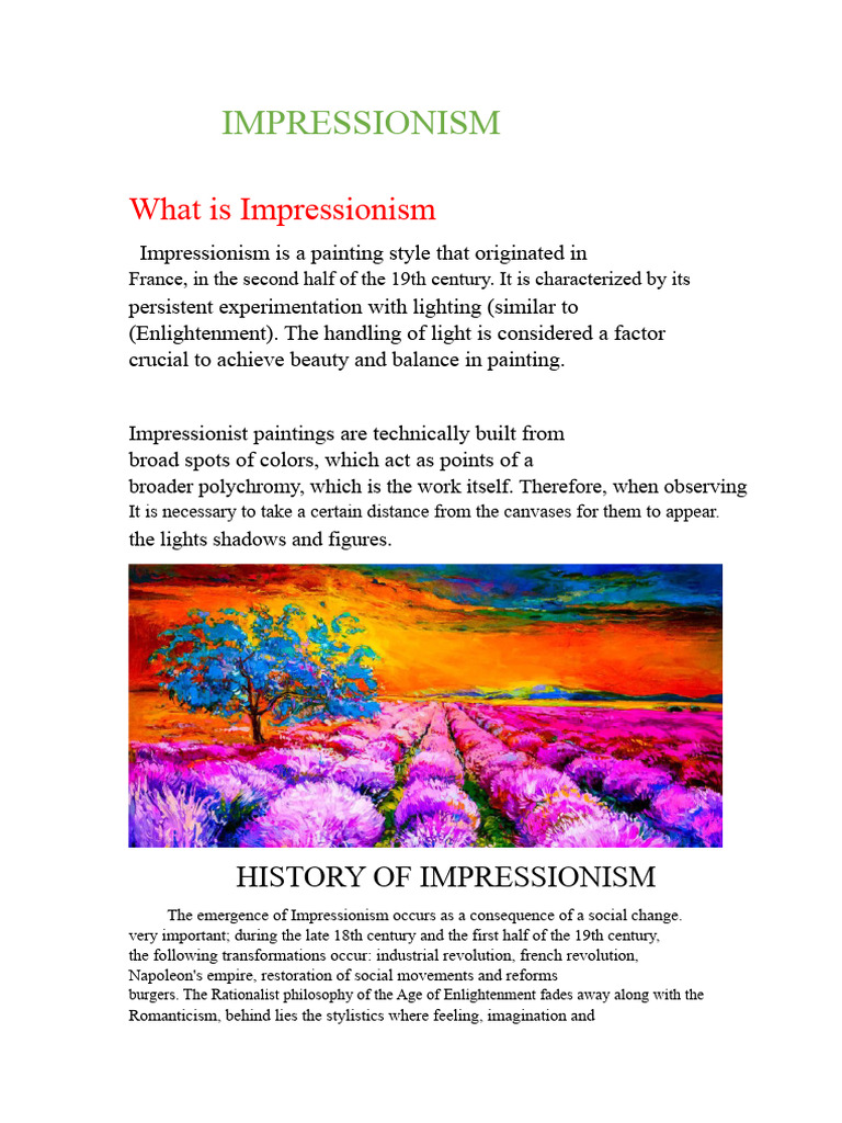 IMPRESSIONISM | PDF | Impressionism | The Arts