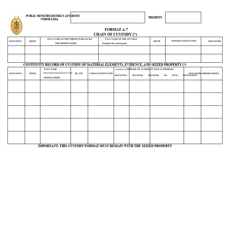 FORMAT A-7 CHAIN OF CUSTODY | PDF