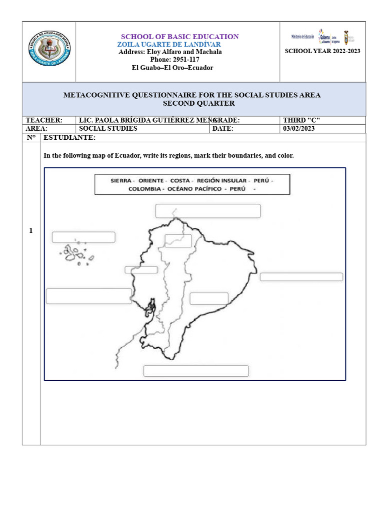 Social Studies Questionnaire Second Semester | PDF
