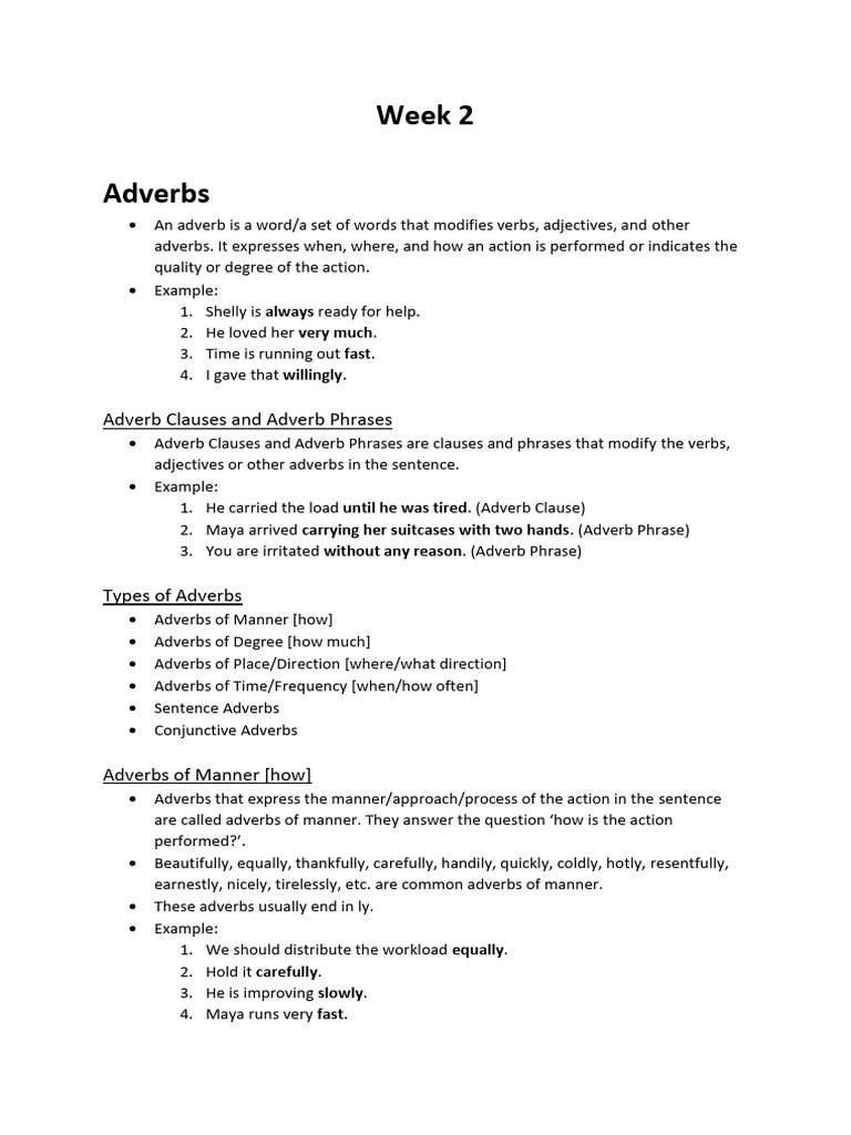 english2-week2 | PDF | Adverb | Adjective