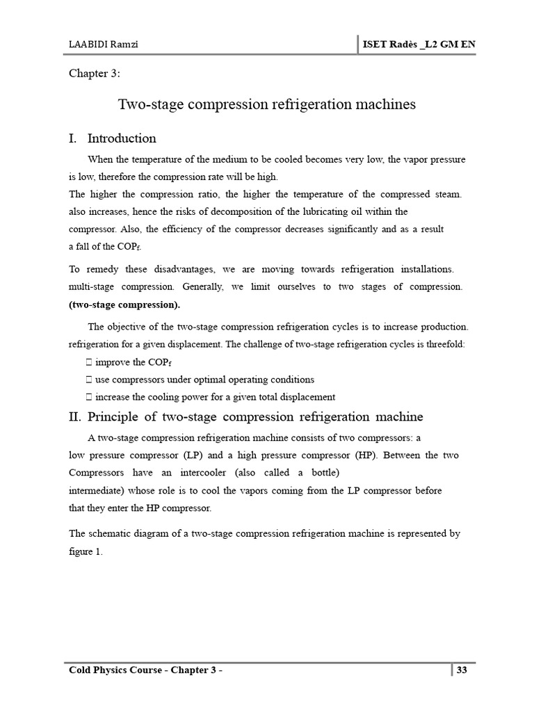 Two-Stage Compression Refrigeration Explained | PDF | Refrigeration ...