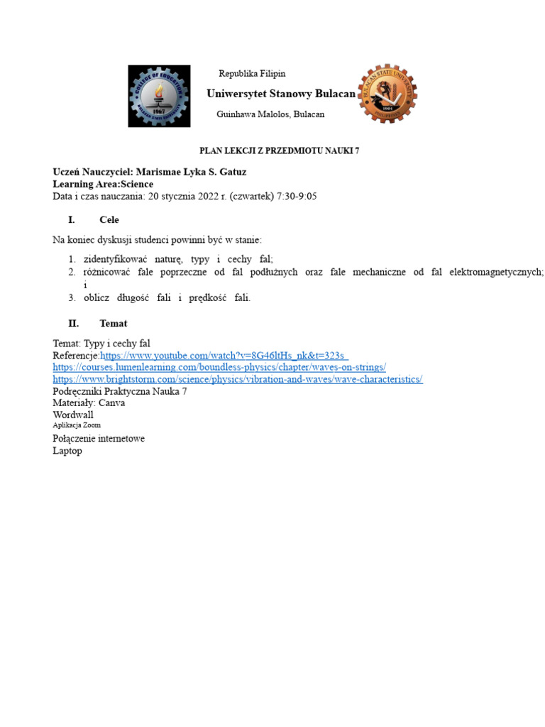 Ostatni Szczegółowy Plan Lekcji Gatuz | PDF