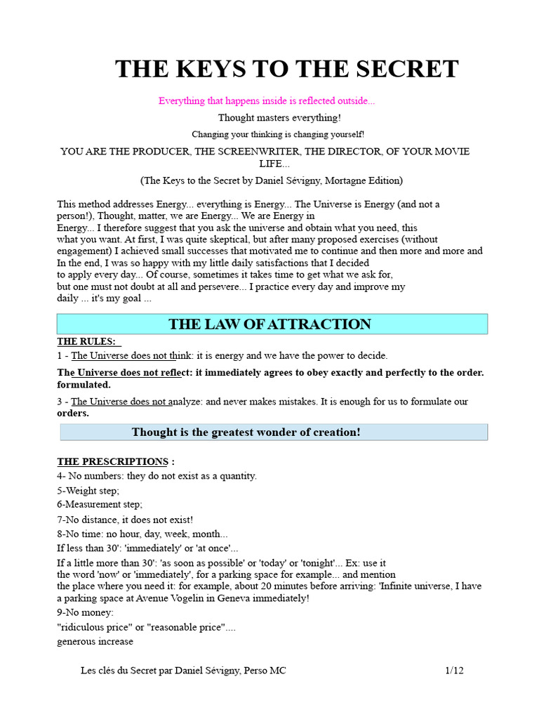 The Keys To Personal Secrets | PDF | Forgiveness | Law Of Attraction ...