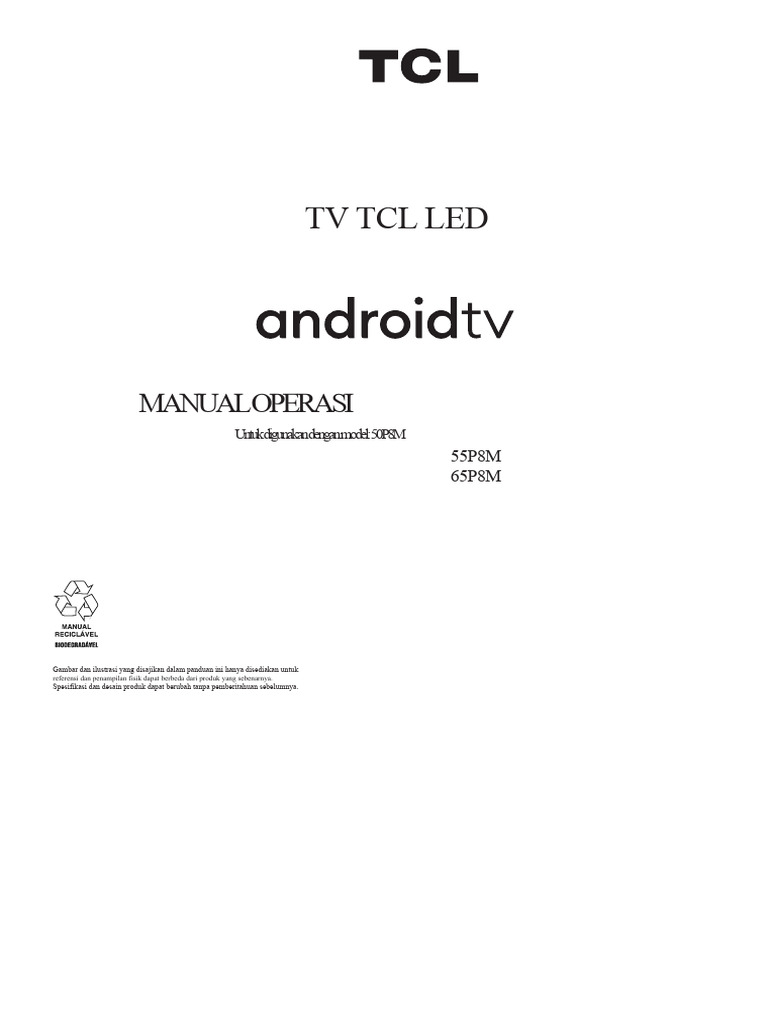 Manual TV TCL 50P8M 55P8M 65P8M | PDF
