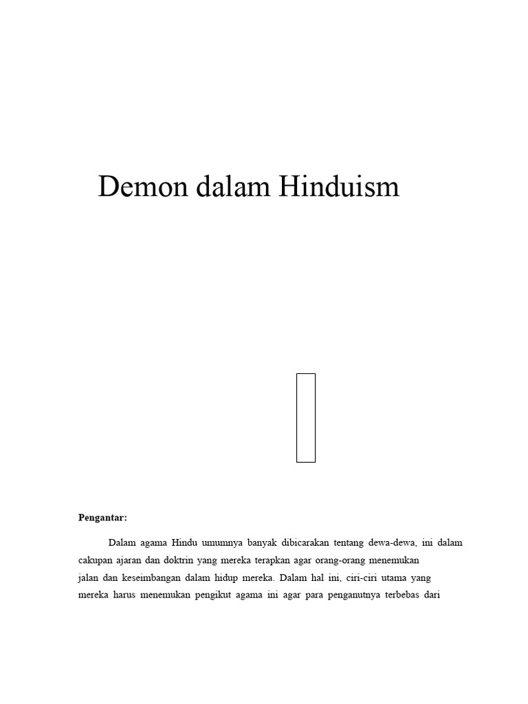 Demon Dalam Agama Hindu (Sejarah Peradaban Timur) - Salinan | PDF
