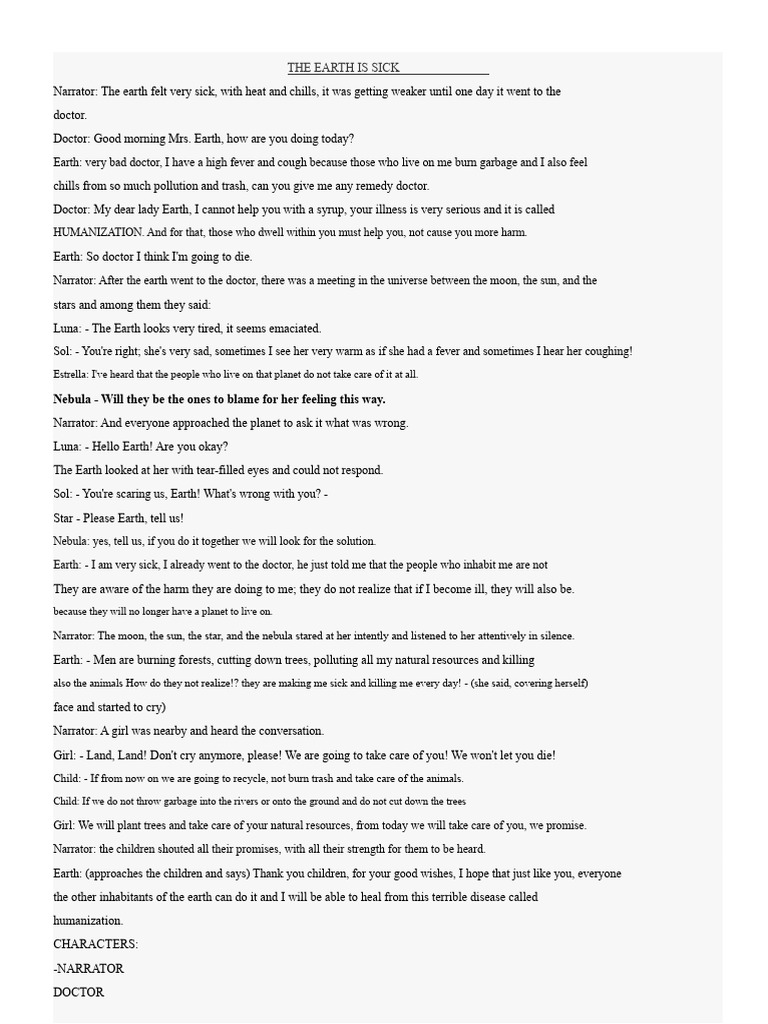 THE EARTH IS SICK | PDF | Earth