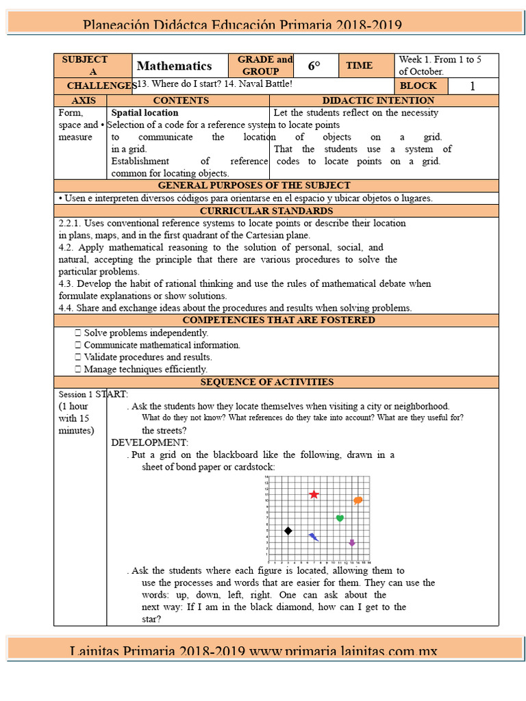 October - 6th Grade Mathematics (2018-2019) | PDF | Cartesian ...