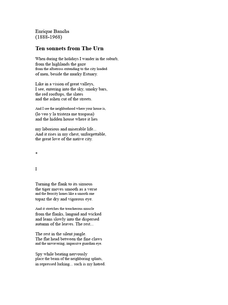 Enrique Banchs - Ten Sonnets | PDF