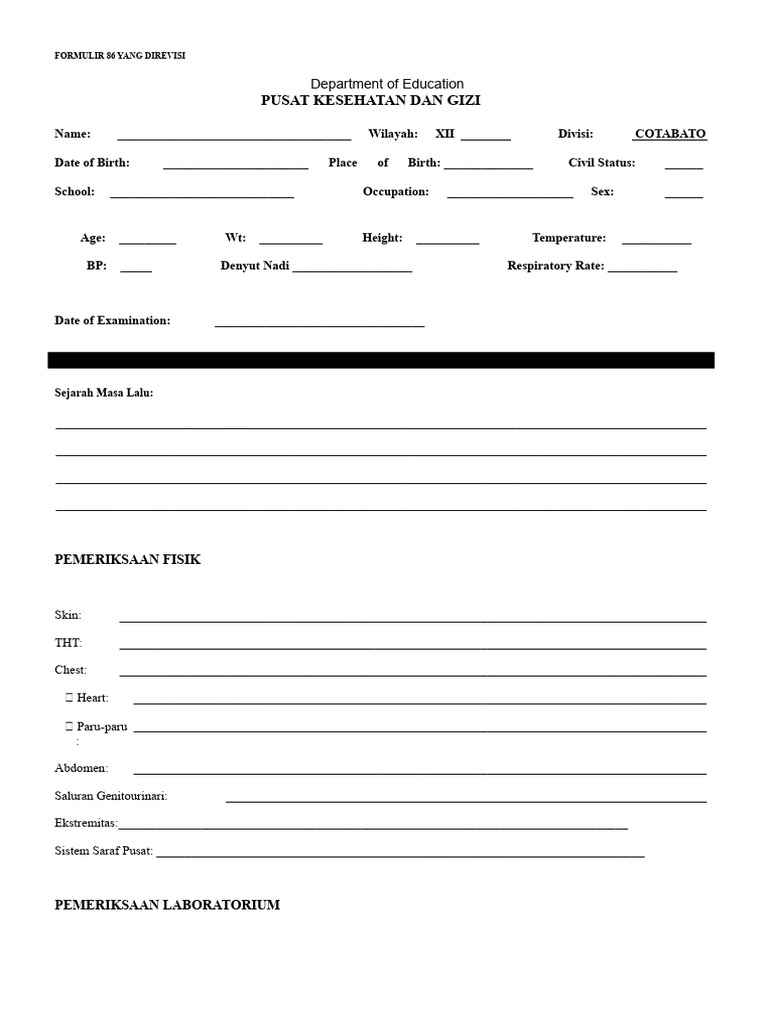 CS FORM 86 Sertifikat Medis | PDF