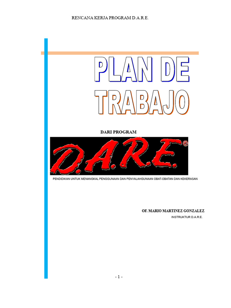 Rencana Kerja Program D.A.R.E. | PDF
