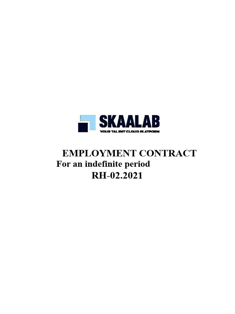 Indeterminate Employment Contract Template | PDF | Employment | Business