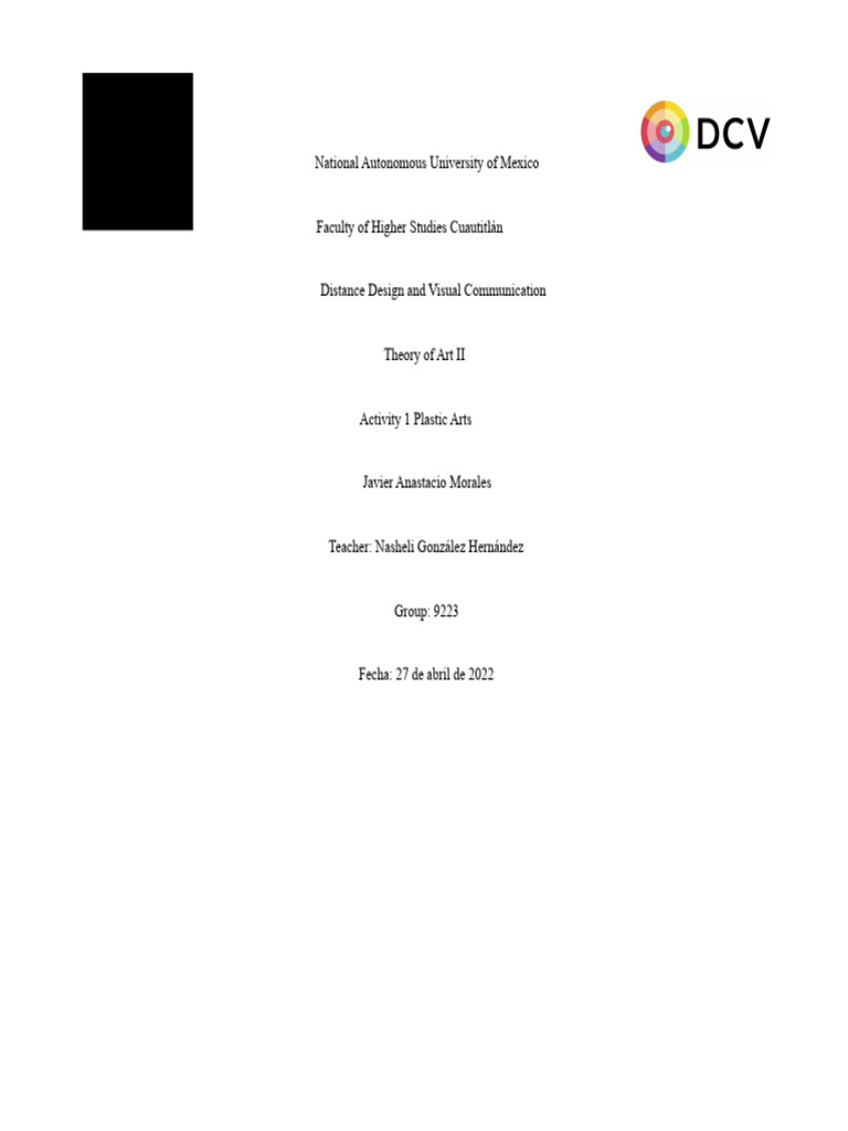 Activity 1. Plastic Arts | PDF | Paintings | Drawing