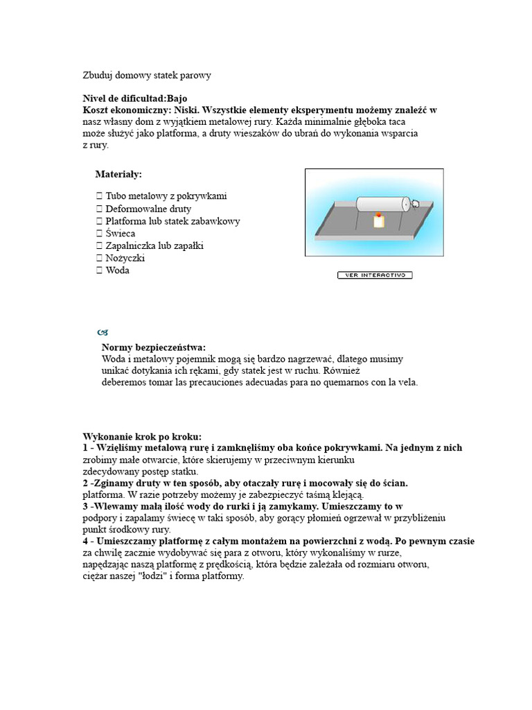Zbuduj domowy statek parowy | PDF