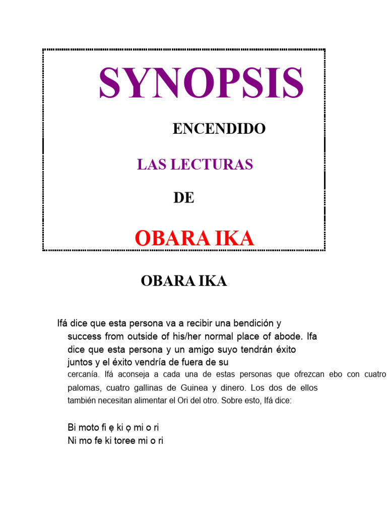 Ifá: Ebo y Bendiciones en Obara Ika | PDF