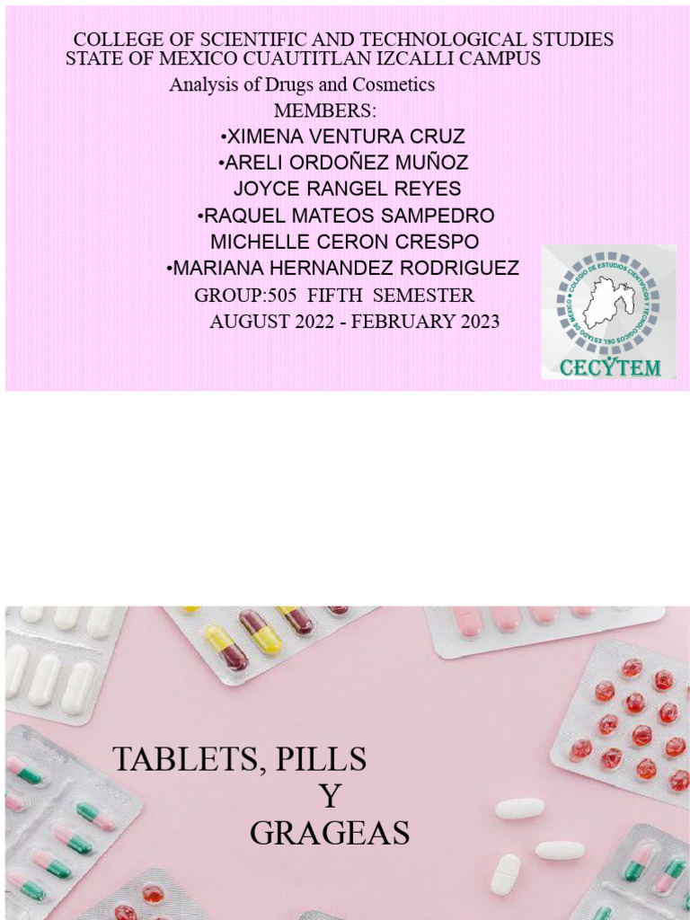 Medications Presentation Tablets, Pills, and Dragees | PDF | Tablet ...