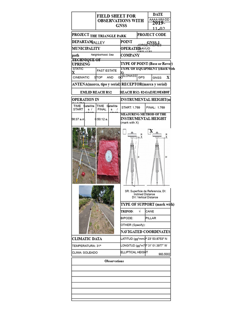 GNSS Field Sheets VERTICES | PDF | Latitude | Geographical Technology