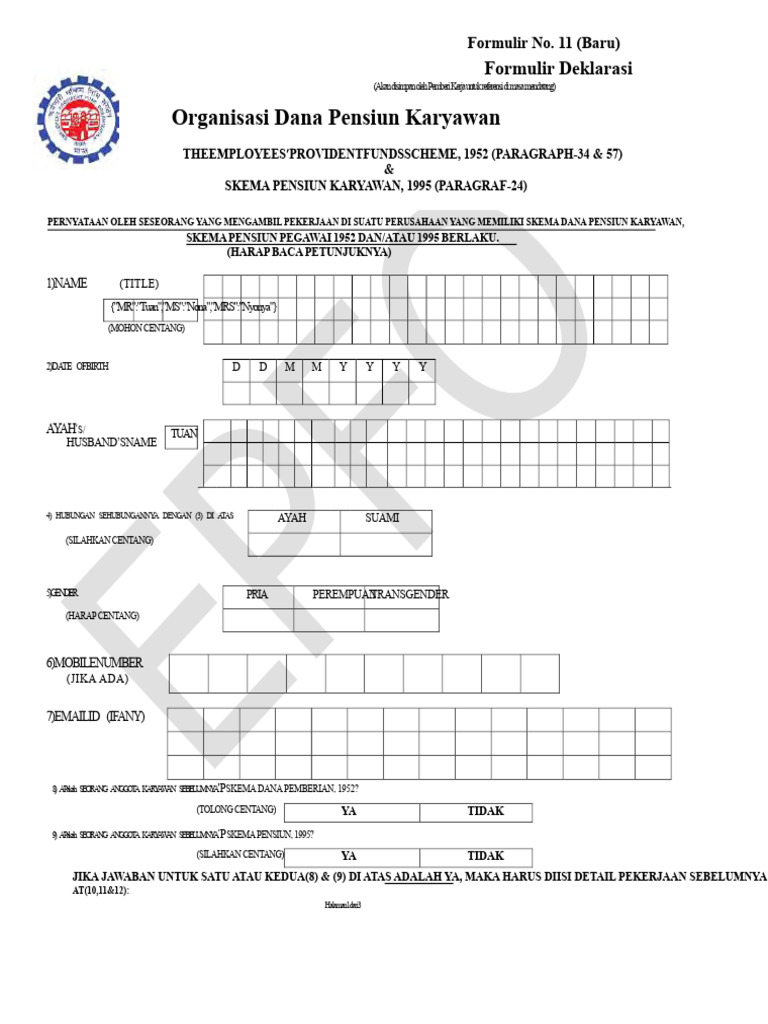 Formulir 11 Revisi | PDF