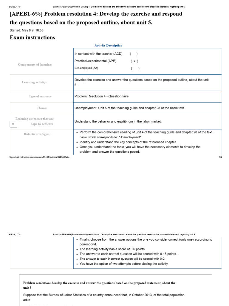 Exam - (APEB1-6%) Problem Resolution 4 - Develop The Exercise and ...