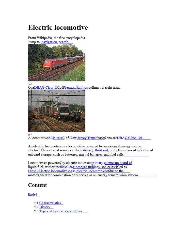 Electric Locomotive Overview and Types | PDF | Locomotives | Direct Current