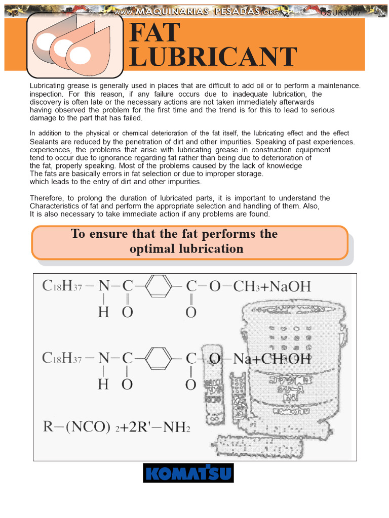 Lubricating Grease Course For Komatsu Machinery | PDF | Lubricant | Oil