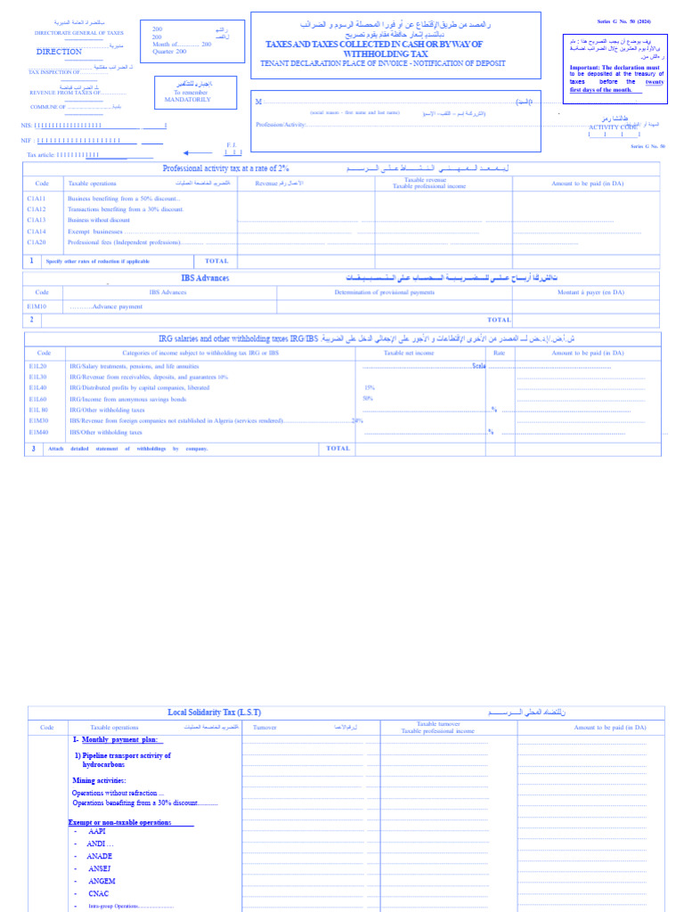 GN°50 - Payment Advice Slip | PDF | Taxes | Revenue