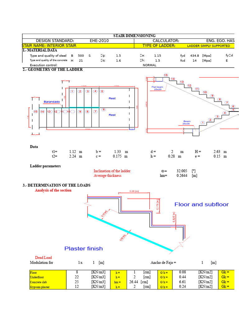 Interior Stair Design and Load Analysis | PDF | Stairs | Beam (Structure)