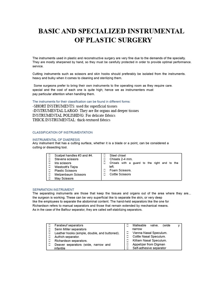 INSTRUMENTAL PLASTIC SURGERY | PDF