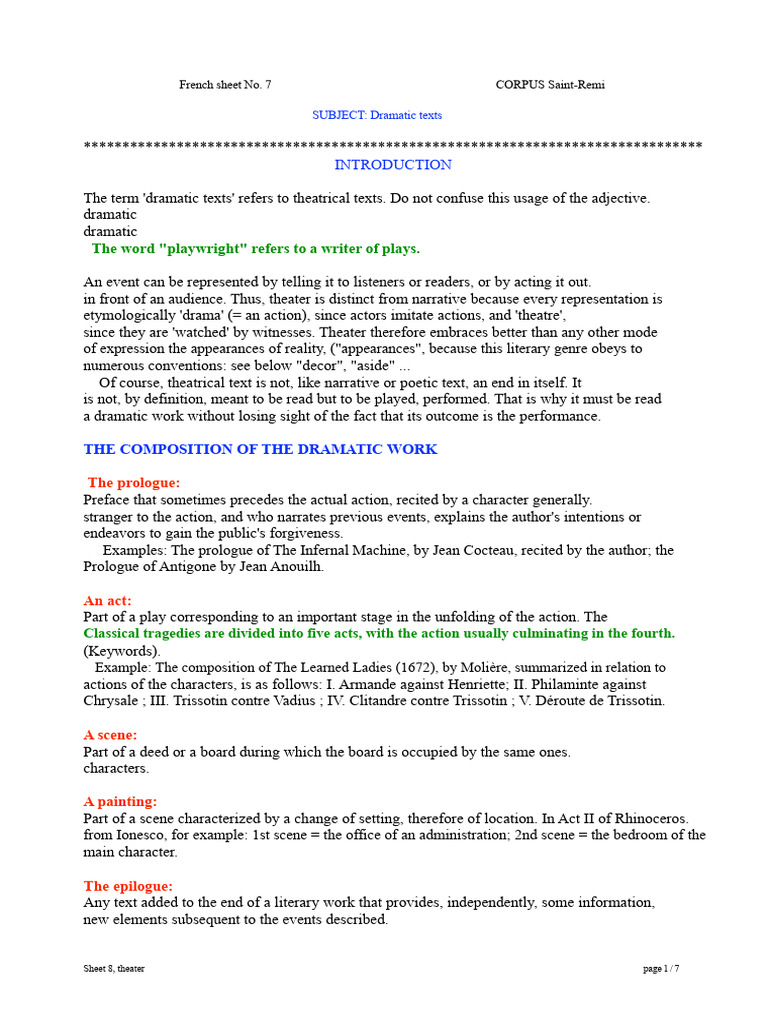 Dramatic texts | PDF | Theatre | Hero