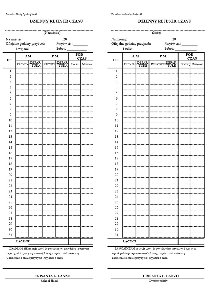 Oficjalny Formularz CSC 48 | PDF