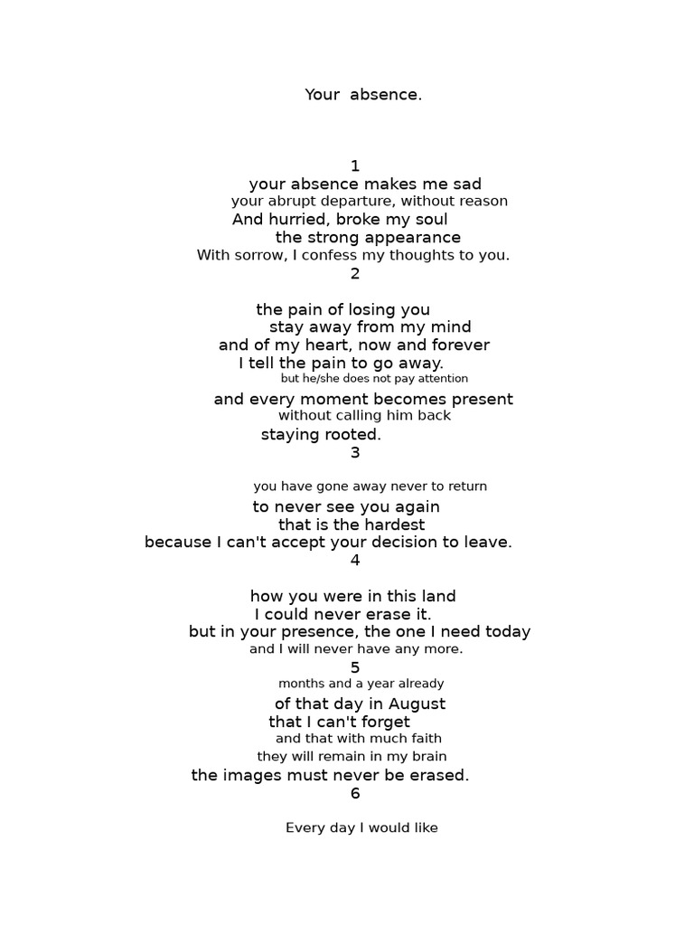 Your absence makes me sad. | PDF