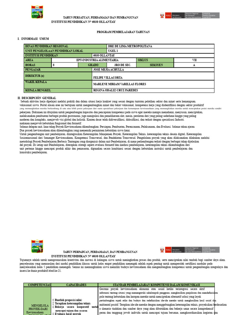 IND.ALIMENTARIA 3RO SECPLAN ANUAL EPT.doc | PDF