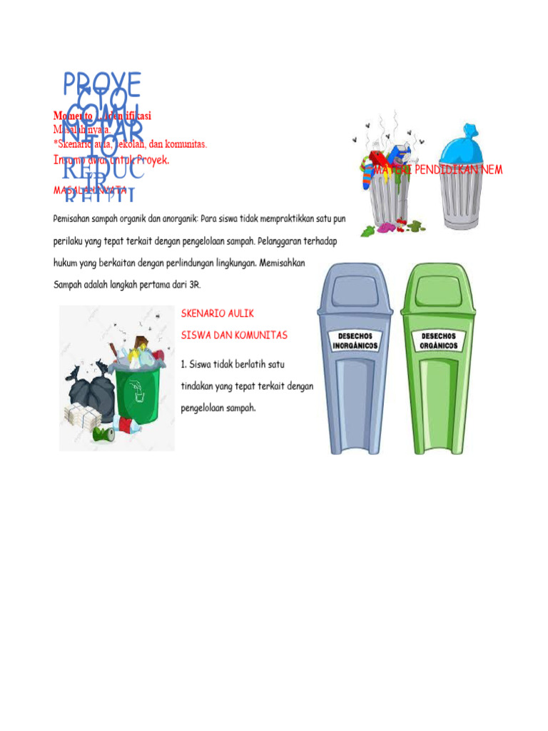 Proyek 3R Sekolah Dasar | PDF