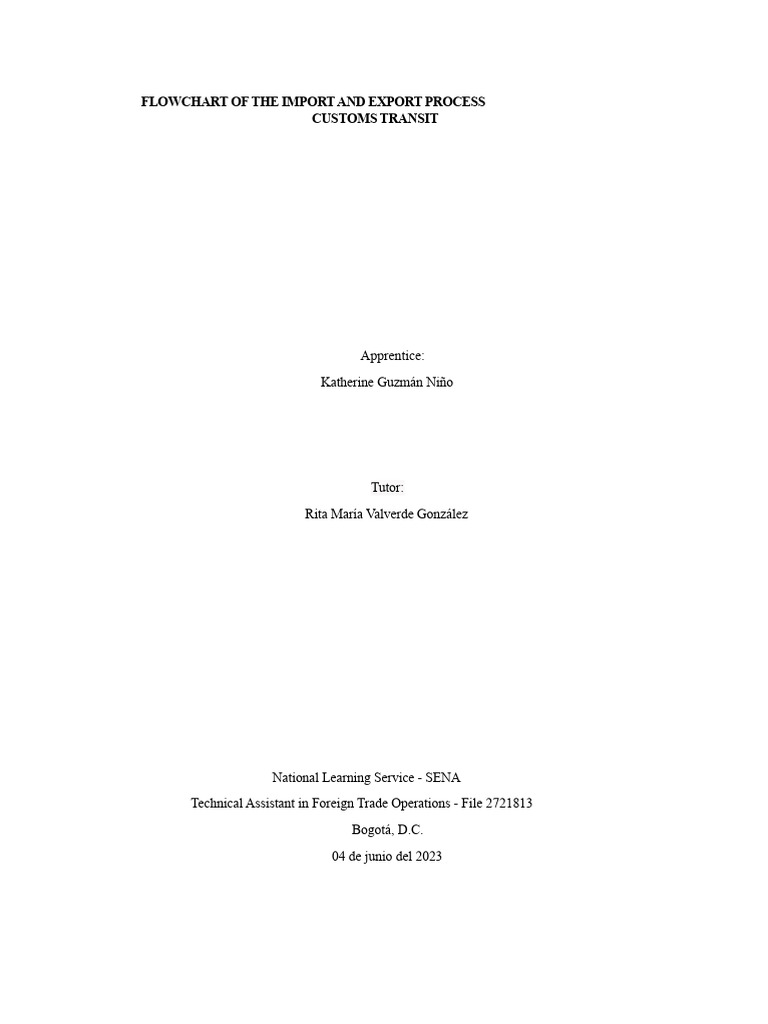 Flowchart of Import, Export, and Customs Transit Processes | PDF | Customs | Exports