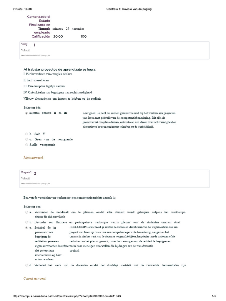 Controleer 1 - Poging Review | PDF