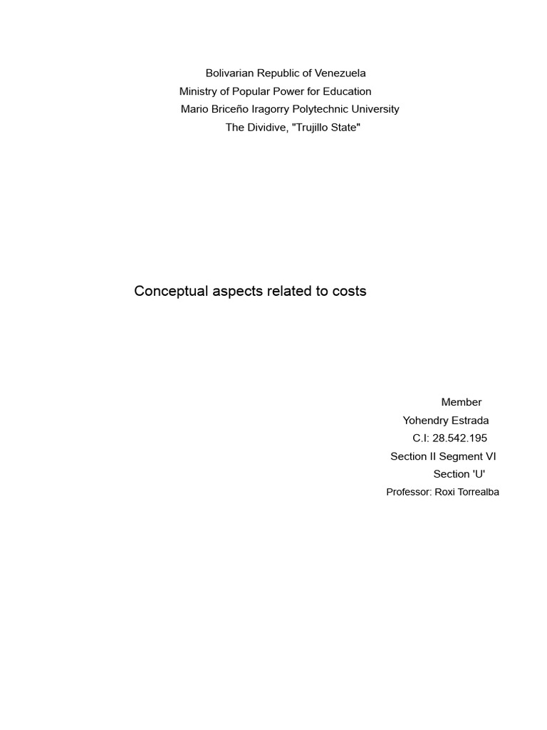 Conceptual Aspects Related To Costs | PDF | Labour Economics | Demand